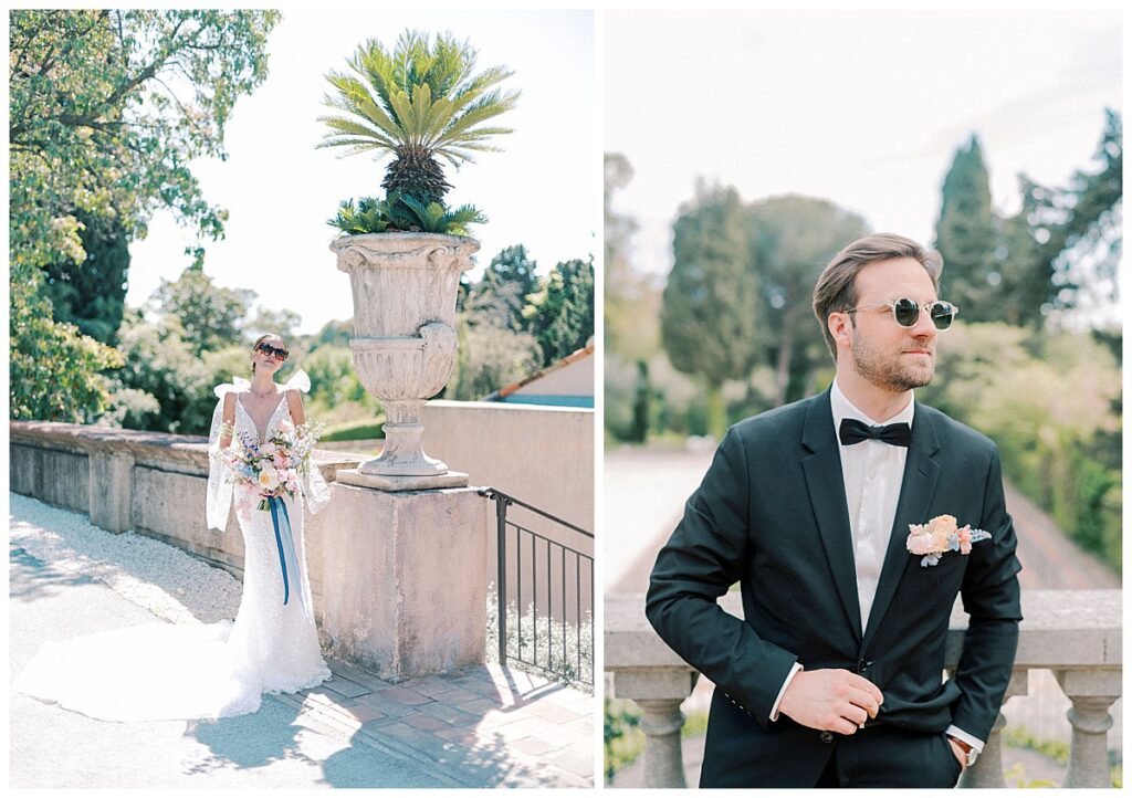 Modern wedding design with light blue and peach tones - Amber&Muse