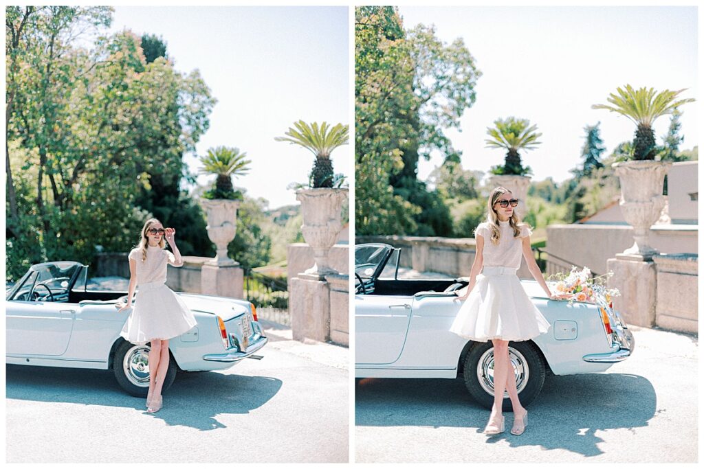 Modern wedding design with light blue and peach tones - Amber&Muse