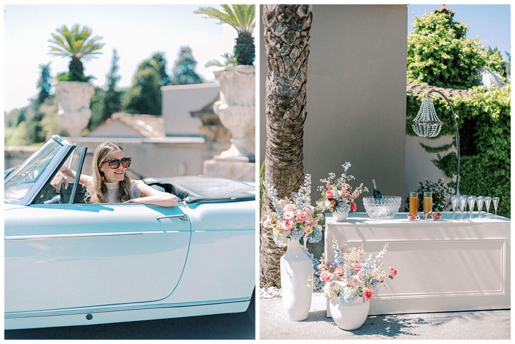 Modern wedding design with light blue and peach tones - Amber&Muse